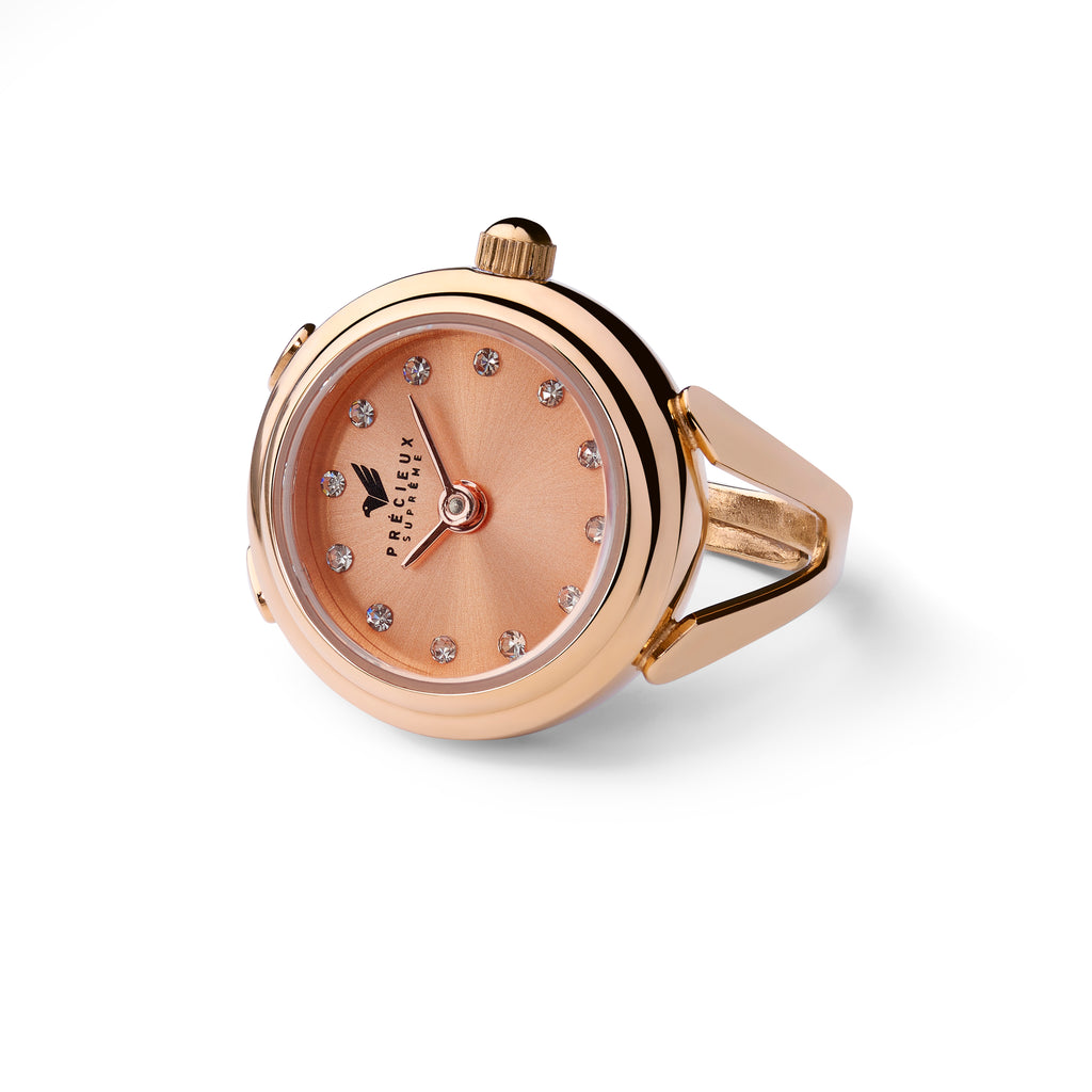 “Rose Gold” Rose Gold Ring Watch with a Rose gold dial |Précieux ...